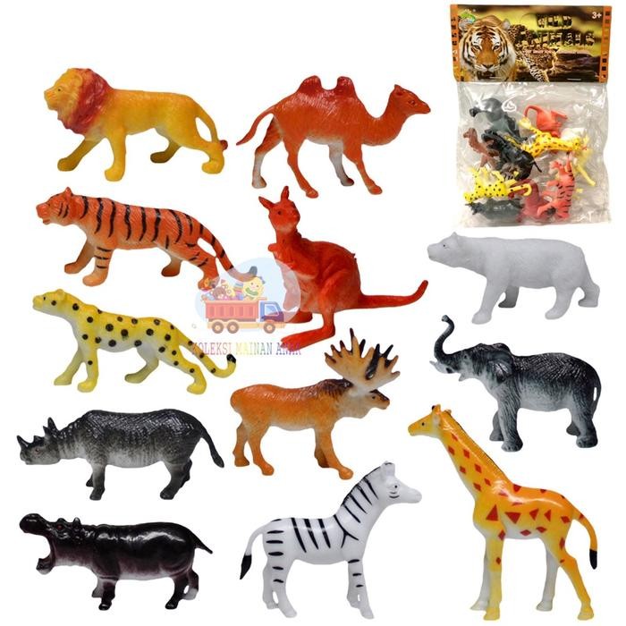 Jual Mainan hewan karet miniatur binatang figure wild animal mini set ...
