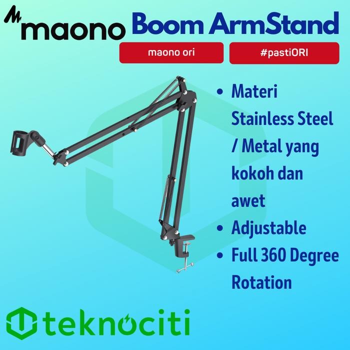 Jual Maono Metal Microphone Arm Stand / Adjustable Boom Armstand Mic ...
