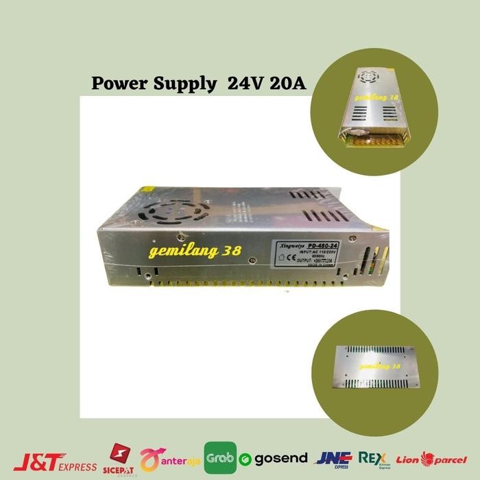 Jual Switching Power Supply PSU 24V 20A PII High Quality, 24 Volt 20 A Fan | Shopee Indonesia