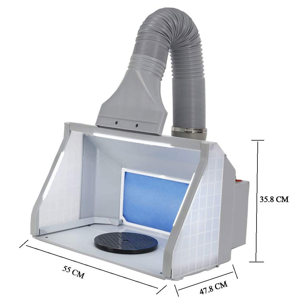 Jual Airbrush Paint Spray Booth Exhaust Fan with Filter Kit LED ...