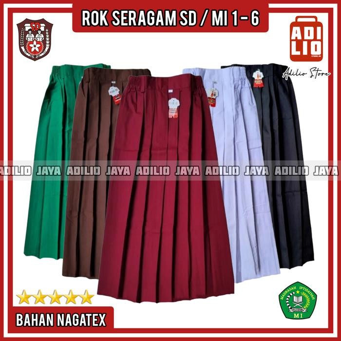 Jual ROK PANJANG REMPEL SERAGAM SEKOLAH SD - MI ANAK PEREMPUAN KELAS 1 - 6 - Hitam, 7 tahun ...