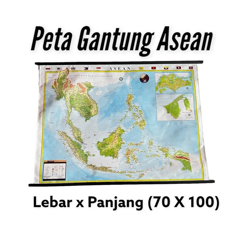 Jual Peta Asean (Asia Tenggara) Ukuran (70 x 100) | Shopee Indonesia