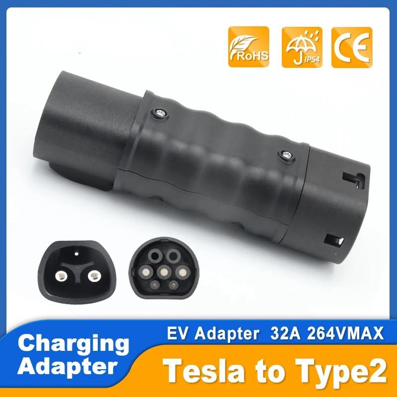 Jual Biaoming Tesla to Type 2 Adapter 32A EV Charging Station Charger ...