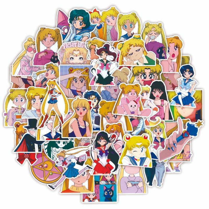Jual 10/30/50PCS Sailor Moon Cartoon Stickers Japan Anime Sticker Funny ...