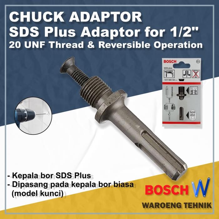 Jual Adaptor Kepala BOSCH Acc SDS Plus Adaptor for 1/2" (1617000132 ...