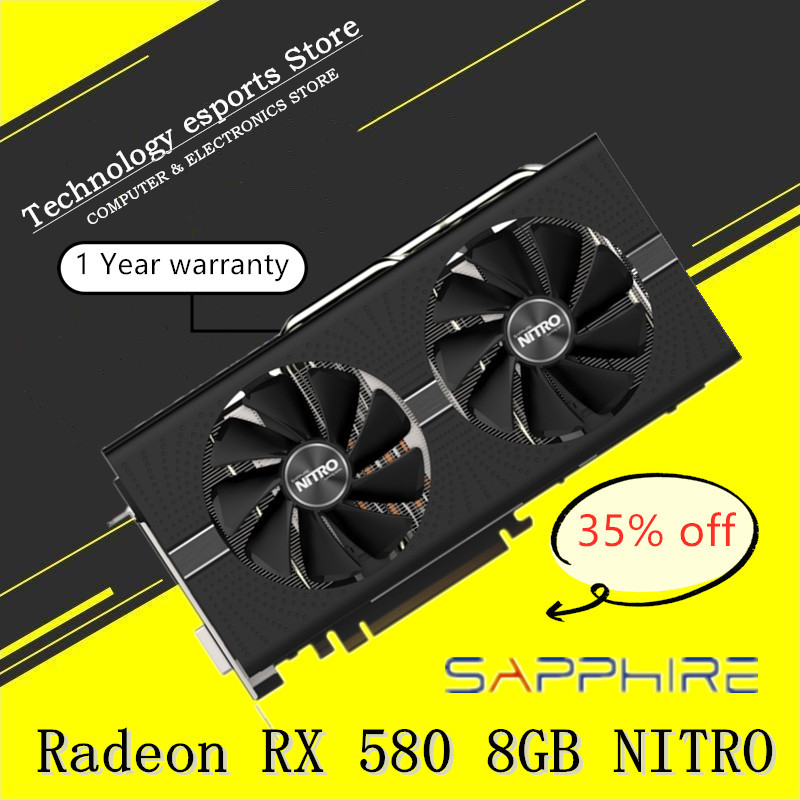 Jual SAPPHIRE Original RX 580 8G NITRO Graphic card RX 580 Game ...