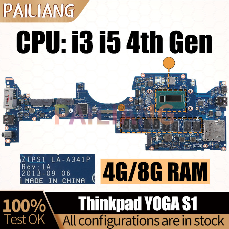 Jual For Lenovo Thinkpad YOGA S1 Notebook Mainboard LA-A341P i3 i5 4th ...