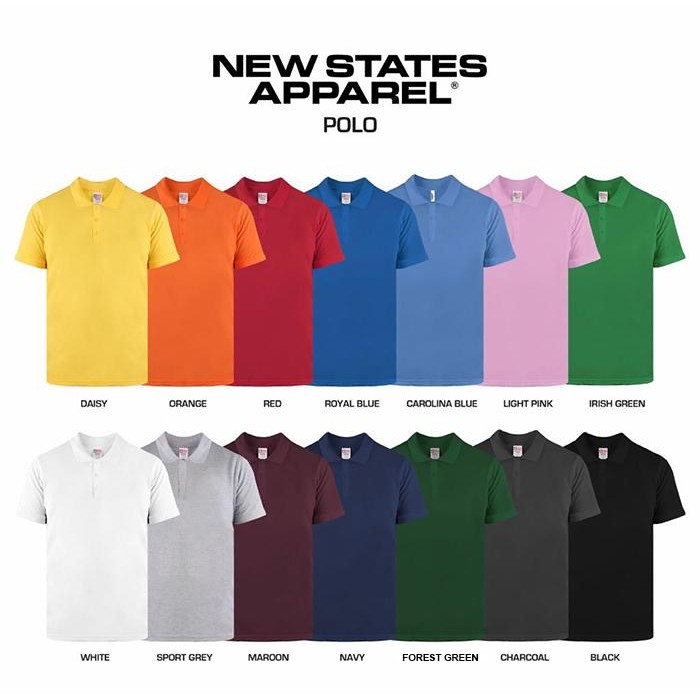 Jual Polo Shirt New States Apparel - NSA Premium Cotton Polo Shirt 8100 ...