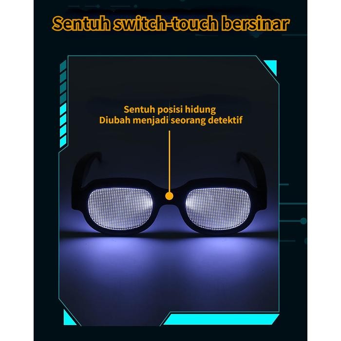 Jual Kacamata Conan Led Nyala Efek Khusus Bercahaya Luminescent ...