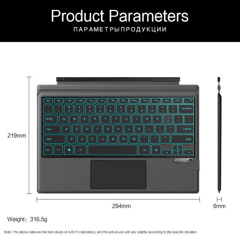 Jual Backlight Keyboard For Microsoft Surface Pro 3 4 5 6 7 7+ Tablet ...