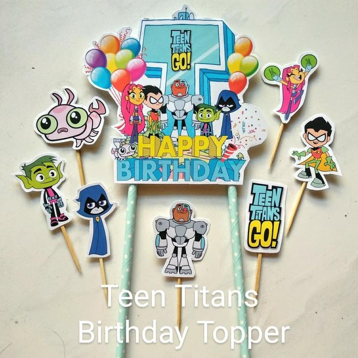 Jual Topper Teen Titans/Cake Topper Birthday/Topper Kue Teen Titans Go ...