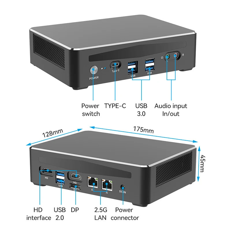 Jual Dual LAN Gaming Mini PC with Inter Core i9-13900HK/i5-1270P Dual ...