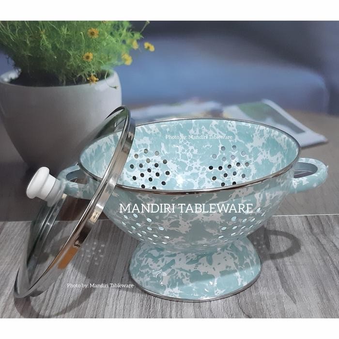 Jual Tempat Nasi / Wakul Jadul / Tutup Kaca / Enamel / Gagang Stainless ...
