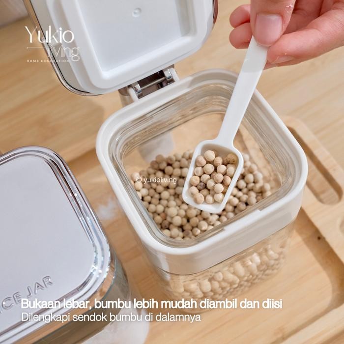 Jual Yukio Lotus Seasoning Storage - Tempat Bumbu Dapur Kaca Premium ...