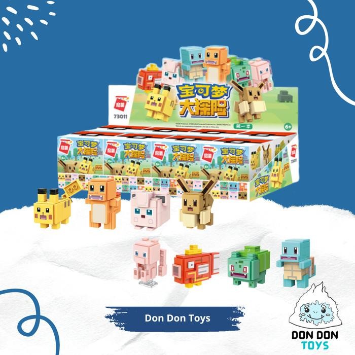 Jual Mainan Bricks Balok 3D Diy Qman Pokemon Quest Blind Box Mystery Box Grab/Gosend | Shopee ...