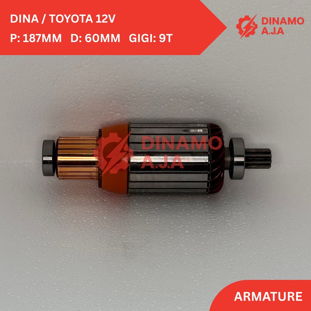 Jual Armature Starter Dyna Dina Toyota 12V 9T Model Denso | Shopee ...
