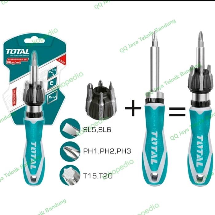 Jual Obeng rachet 8 pcs TOTAL - screwdriver set industrial | Shopee ...
