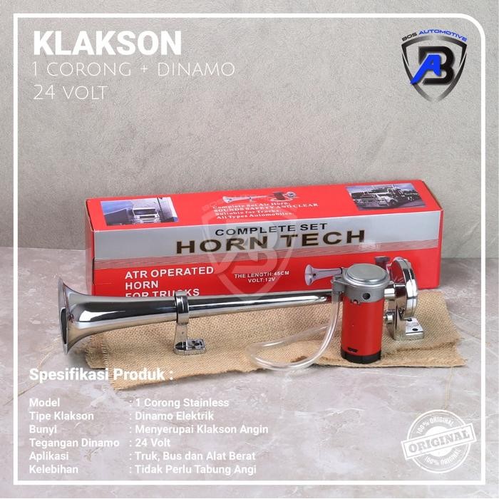 Jual Ready! Klakson Mobil 1 Corong / Klakson 1 Terompet Komplit Dinamo ...