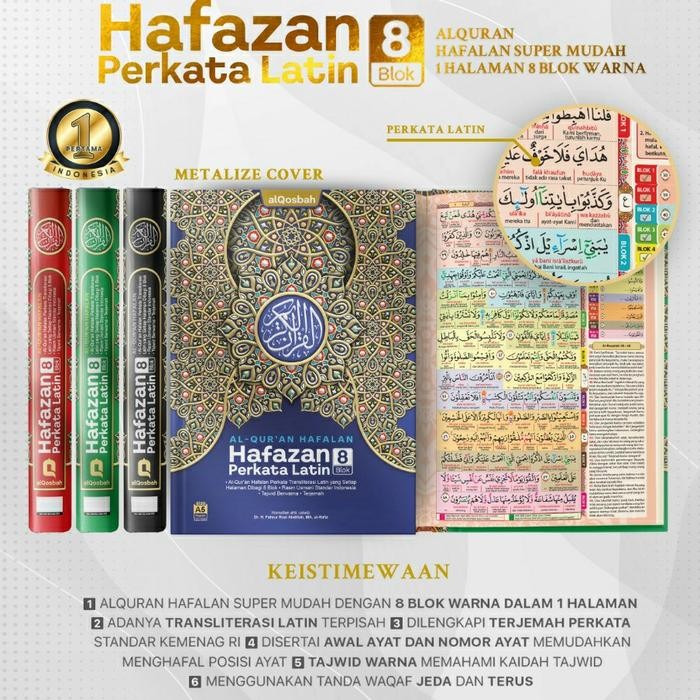 Jual Terbaru Al Quran Hafalan Hafazan 8 Blok Warna Perkata Latin ...