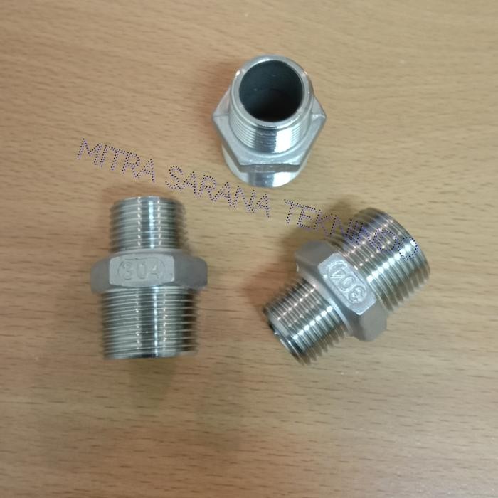 Jual Double nepel reducer 1 1/2 inch x 1 1/4 inch stainless SS304 ...