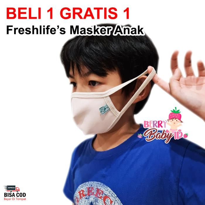 Jual SIAPKIRIM BELI 1 GRATIS 1 Freshlife's Masker Anak Kain Premium ...