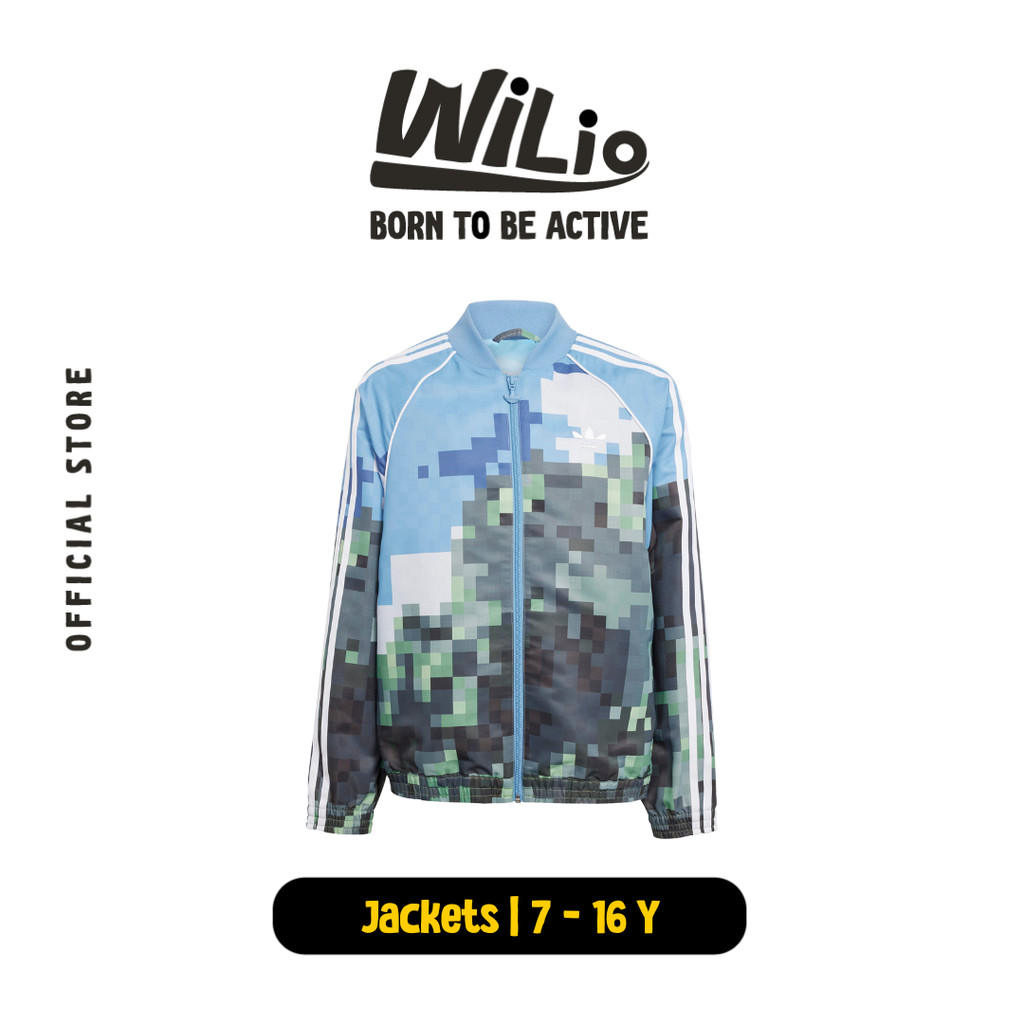 Jual ADIDAS x Minecraft Track Top JZ9934 - Jaket Anak (Biru) | Shopee ...