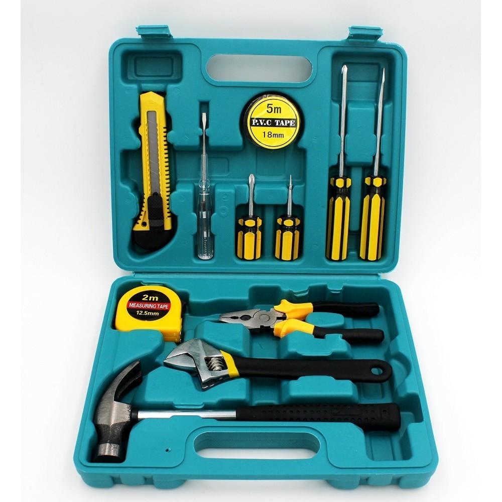 Jual Alat Perkakas 12 in 1 Tool Kit Tool Set Tool Box Obeng Tang Palu ...