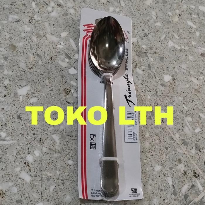 Jual 6PC TRIANGLE SENDOK MAKAN MENU SPOON TANICA STAINLESS TEBAL 627-03 ...