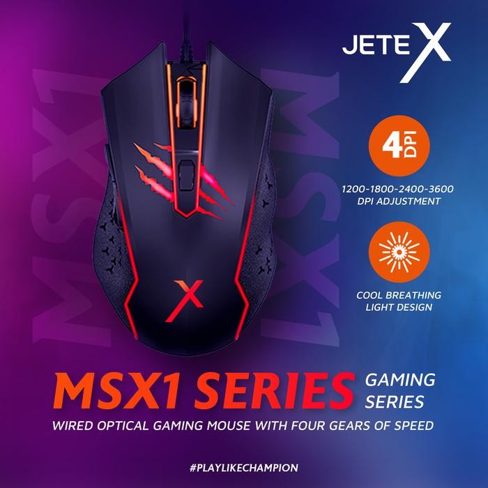 Jual Mouse Gaming RGB JETE MSX1 - Garansi 2 Tahun | Shopee Indonesia