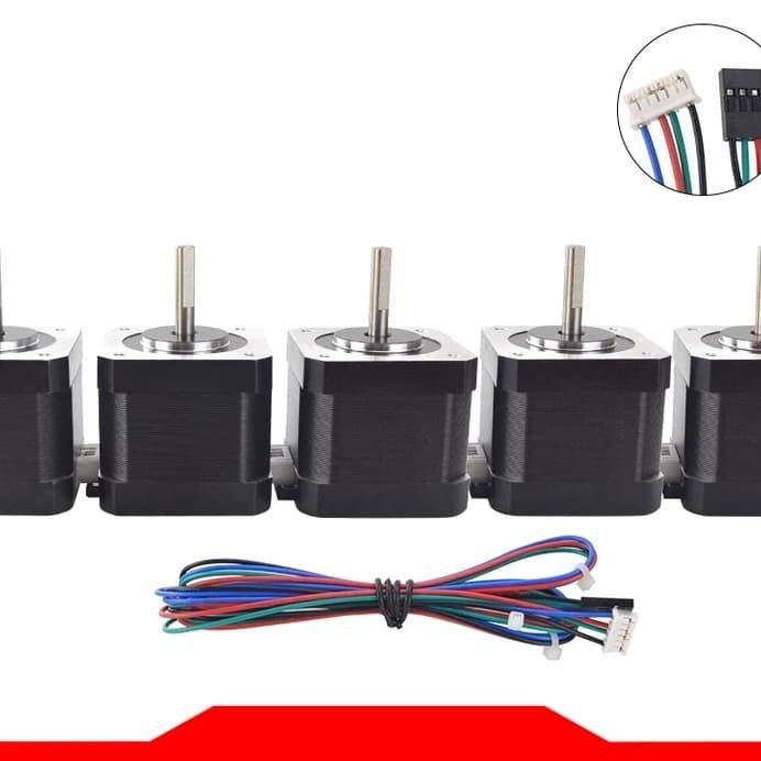 Jual Stepper Motor - 5PCS 17HS4401 - 0.45 n.m 1.7A - 1.8 degre Shaft ...
