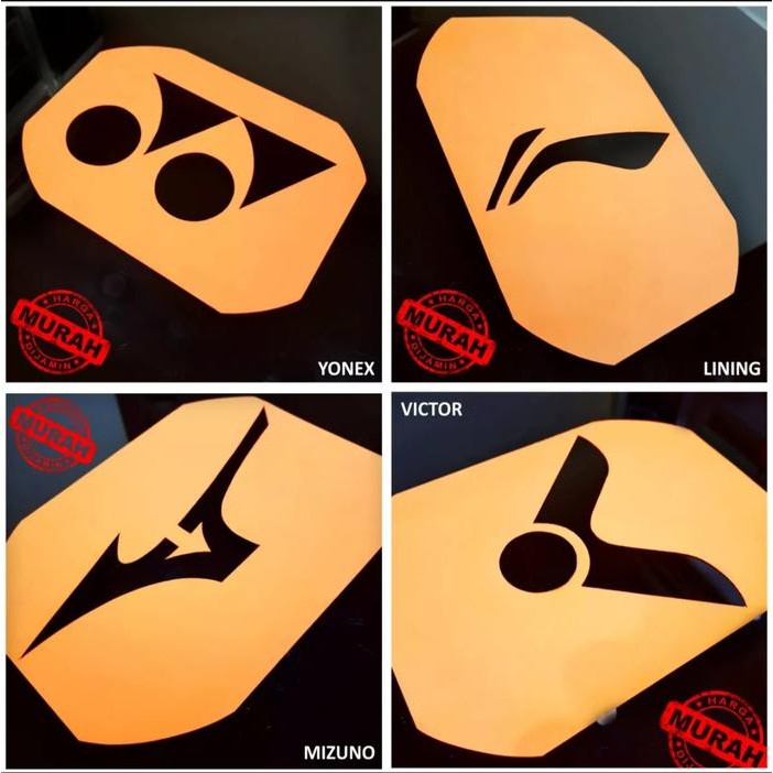 Jual Badminton Stencil Card/Logo Raket/ Cetakan Raket - 4 IN 1 ORANGE ...