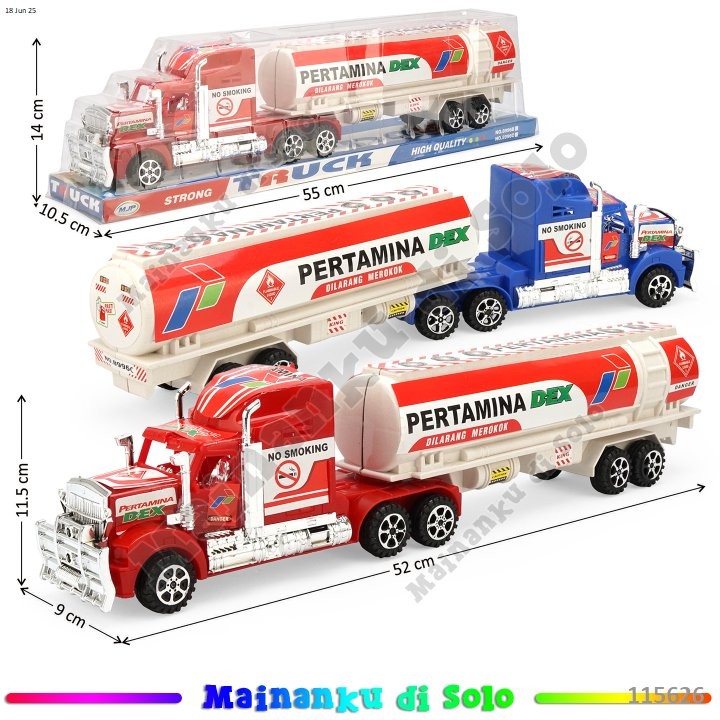 Jual [Mainanku] Mainan Truk Trailer Tangki Pertamina F/C Truck Box Mika ...