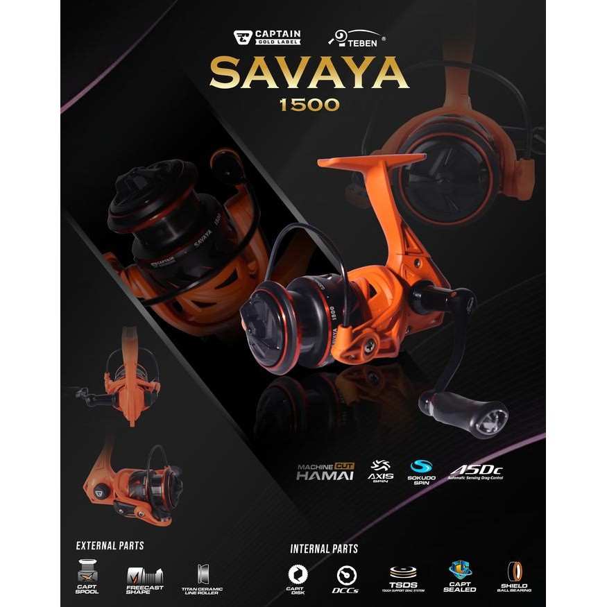 Jual Reel Pancing, Reel Captain Savaya G0Ld Label X Teben 1500, Max ...