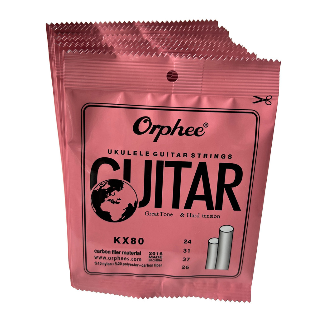 Jual 60 Sets Orphee KX80 Clear Nylon White Carbon Fiber Ukulele Strings ...