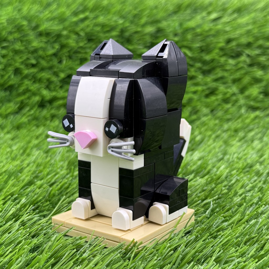 Jual MOC Creative Nature Animal Series Cat BrickHeadsed Building Blocks ...