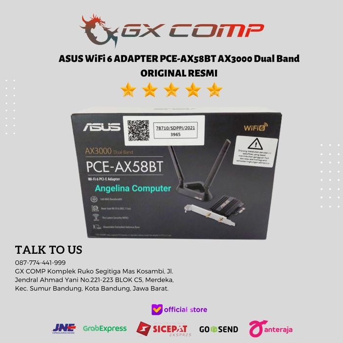 Jual ASUS WiFi 6 ADAPTER PCE-AX58BT AX3000 Dual Band | Shopee Indonesia