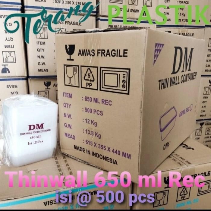 Jual Thinwall 650 ml Rect - 650 ml rect - persegi panjang @ 500 set ...