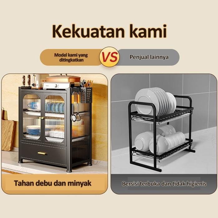 Jual Lemari Piring Stainless Steel dengan Rak Piring Laci Rak Piring ...