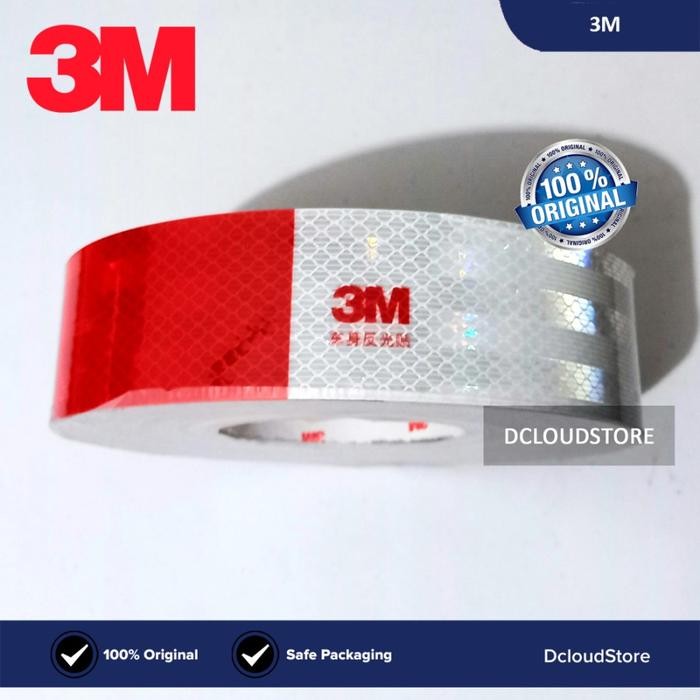 Jual Sticker Reflektor 3M 2 Inch X 45M Mobil Truk - Red White / Merah ...