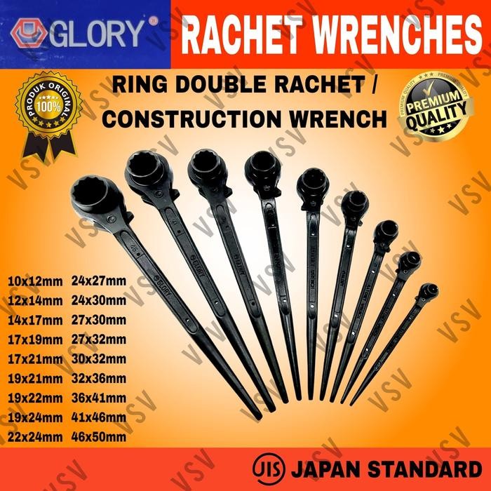 Jual Limited Kunci Ring Double Rachet 19X24Mm Kunci Skafolding ...