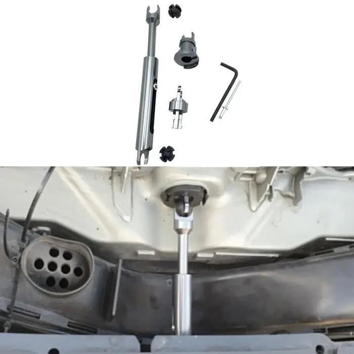 Jual Alloy engine bonnet release tie rod Front Grille hood lock latch ...