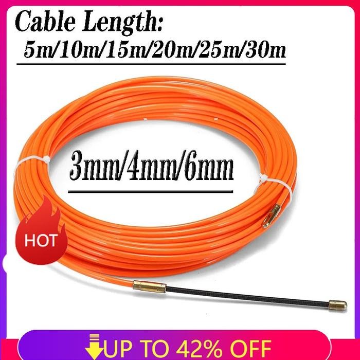 Jual 3mm/4mm/6mm Fiberglass Wire Cable Puller Fish Tape Reel Conduit ...