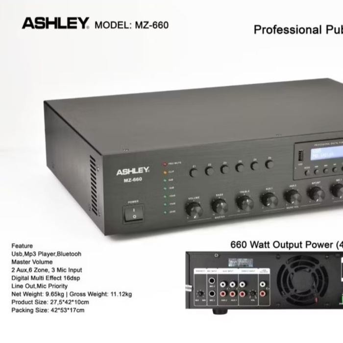 Jual AMPLI TOA ASHLEY MZ660 MZ-660 MZ 660 ORIGINAL GARANSI RESMI ASHLEU ...