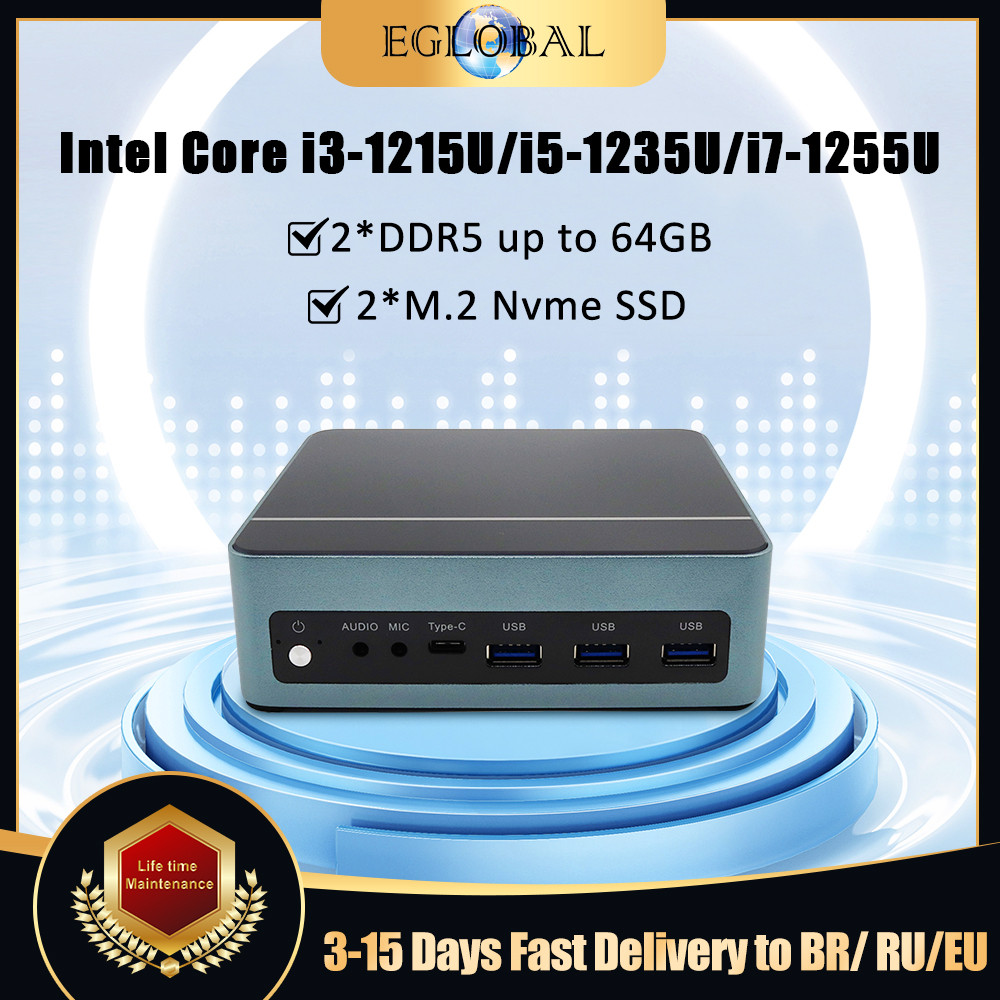 Jual Eglobal Mini Pc Intel 12th Gen i3-1215U i5-1235U i7-1255U Win10/11 ...