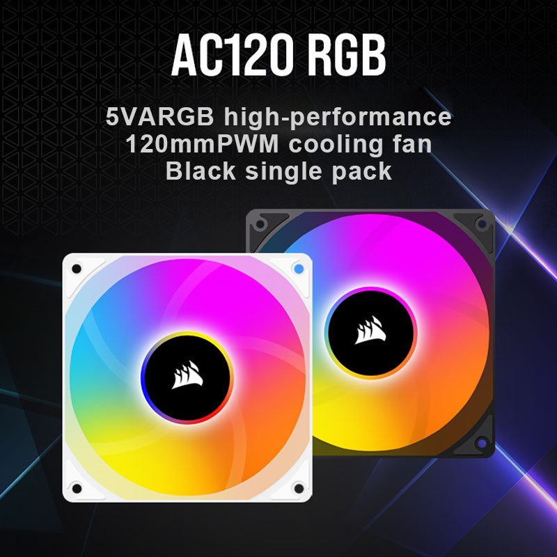 Jual AC120 RGB Fan 5V ARGB High-performance 120mm PWM Cooling Fan Black ...