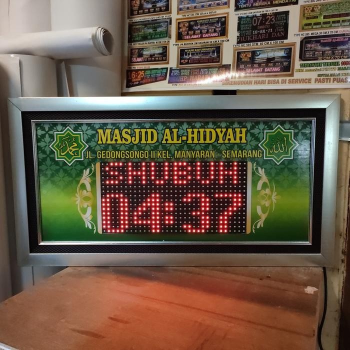 Jual jam sholat digital masjid runing text 37 cm x 70 cm | Shopee Indonesia