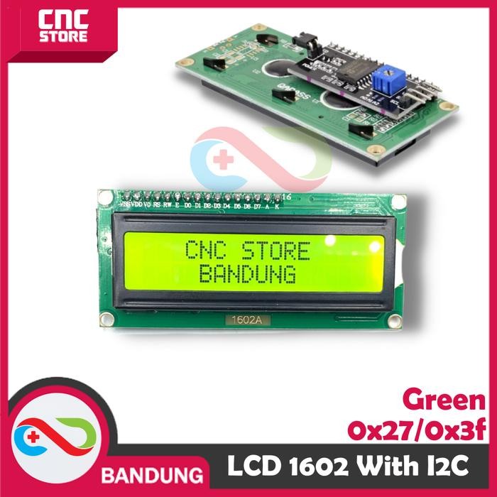 Jual LCD 1602 CHAR GREEN BACKLIGHT WITH I2C SERIAL INTERFACE MODULE | Shopee Indonesia