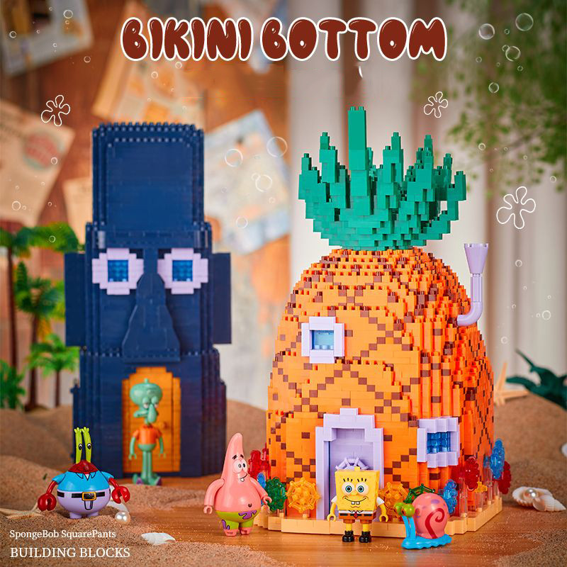 Jual Spongebob Squarepants Pineapple House Building Blocks Krabby Patty ...