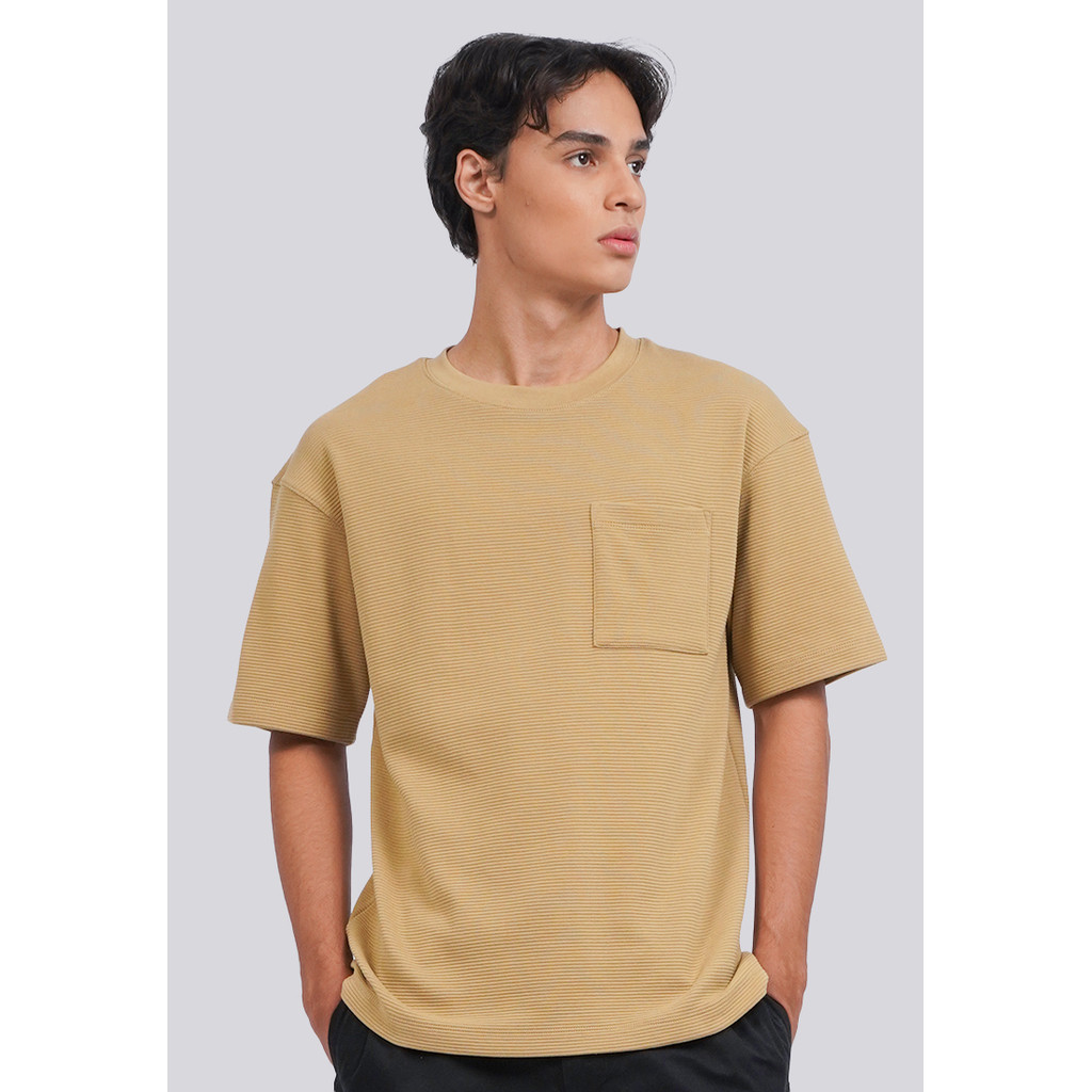 Jual Executive Oversized Short Sleeve T-Shirt with Pocket Camel | Shopee Indonesia