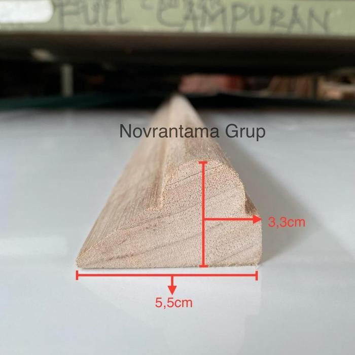 Jual Lis Profil Kayu Meranti (5,5x3,3cm) / Lis Kayu Moulding / List ...